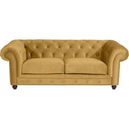 Max Winzer Chesterfield-Sofa »Old England Sofa 2, 5-Sitzer mit edler Knopfheftung, bequem und edel« hoher Sitzkomfort im Retrolook, Breite 218 cm...
