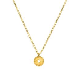 PURELEI Kette mit Anhänger »Schmuck Geschenk Lolani, runder Anhänger mit Motiv, Necklace-Lolani« gelbgoldfarben Eine Blume als Geschenk, welche...