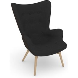 Max Winzer Sessel &raquo;build-a-chair Arne, Hochlehnsessel&laquo; im Retrolook, zum Selbstgestalten, Hochlehner schwarz