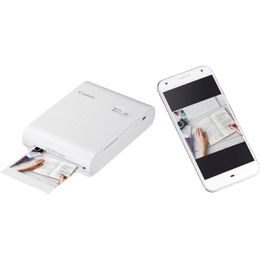 Canon Fotodrucker »SELPHY Square QX10« weiß Druck über die SELPHY Photo Layout App/ Aufladung über USB