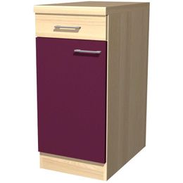 Flex-Well Unterschrank »Portland« (B x H x T) 40 x 86 x 60 cm Aubergine / Akazie