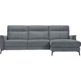 Places of Style Ecksofa »Barano, L-Form, 260cm, in Leder und Webstoff, « elektrische Relaxfunktion, mit USB-Anschluss dunkelgrau