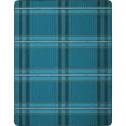 Biederlack Wohndecke &raquo;Nordic Check&laquo; mit geketteltem Zierstich petrol Obermaterial: 58% Baumwolle, 35% Polyacryl, 7% Polyester B/L: 150 cm x 200 cm