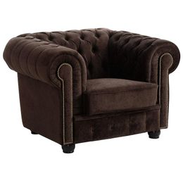 Max Winzer Chesterfield-Sessel »Rover, Loungesessel« mit edler Knopfheftung braun