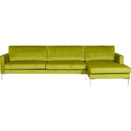 Alte Gerberei Ecksofa »Velina, L-Form« mit Metall-Winkelfüßen, Breite 294 cm green