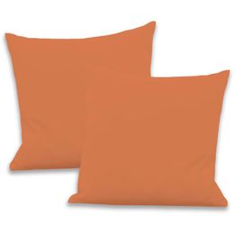 Vhg Dekokissen »Leon« Reißverschluss, Kissenhülle ohne Füllung, 2 Stück, unifarben orange + unifarben Obermaterial: 100% Polyester B/L: 40 cm x 40 cm