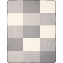 Biederlack Wohndecke »Grain Check« mit klassischem Karo, mit Zierstich grau Obermaterial: 58% Baumwolle, 42% Polyester B/L: 150 cm x 200 cm