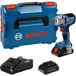 Bosch Professional Akku-Drehschlagschrauber »GDS 18V-450 HC (2x« Komplett-Set, Inkl. Akkus und Ladegerät Blau