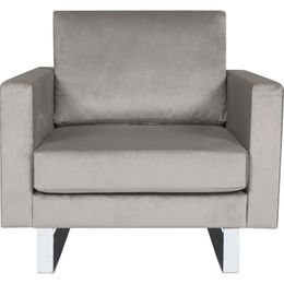 Alte Gerberei Sessel »Velina Loungesessel, Designsessel« mit Metallkufen light grey