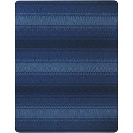 Biederlack Wohndecke »Recover Deep« aus hochwertigen Recycling-Garnen blue Obermaterial: 55% Polyester, 42% Baumwolle, 3% sonstige Fasern B/L: 150...