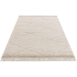 Hanse Home Hochflor-Teppich »Danaki« rechteckig 35 mm Höhe Shaggy, Weich, Flauschig, Rauten, Flokati, Wohnzimmer, Schlafzimmer creme Obermaterial:...