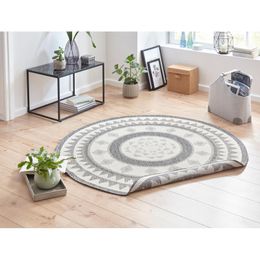 NORTHRUGS Teppich »Jamaica« rund 5 mm Höhe In-& Outdoor, Wetterfest, Balkon, Garten, Wohnzimmer, Wasserfest grau Obermaterial: 100% Polypropylen Ø...