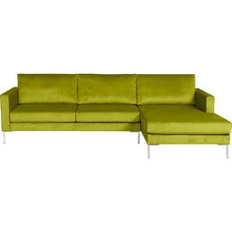 Alte Gerberei Ecksofa »Velina, L-Form« mit Metall-Winkelfüßen, Breite 251 cm green