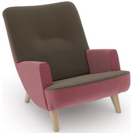 Max Winzer Loungesessel »build-a-chair Borano außergewöhnlicher Sessel, tolle Farbkombinationen« modern im Retrolook, zum Selbstgestalten rose/...