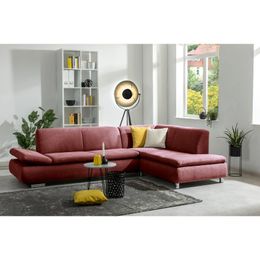 Max Winzer Ecksofa »Toulouse modern und bequem, aktuelles Design, hoher Sitzkomfort« mit klappbaren Armlehnen, Breite 271 cm rot