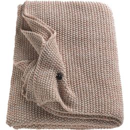 Sportalm KITZBÜHEL Wohndecke »Moscow Mule Knitted« mit metallisierten Fasern LUREX , Kuscheldecke natur/kupferfarben/beige Obermaterial: 95%...
