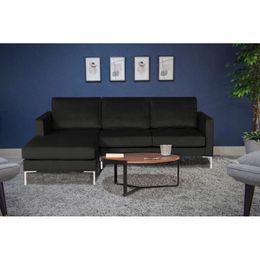 Alte Gerberei Ecksofa »Velina, L-Form« mit Metall-Winkelfüßen, Breite 209 cm black