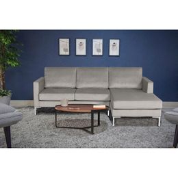 Alte Gerberei Ecksofa »Velina, L-Form« mit Metall-Winkelfüßen, Breite 209 cm light grey