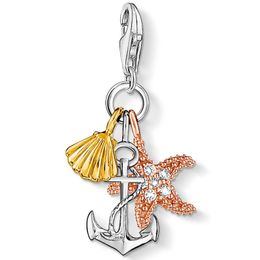 Thomas Sabo Charm-Einhänger »Sommer/ Strand, 0919-425-14« mit Zirkonia (synth.) silberfarben-roségoldfarben-gelbgoldfarben-weiß + weiß Besonderer...