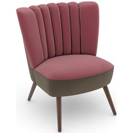 Max Winzer Sessel »build-a-chair Aspen, Loungesessel mit Samtvelours Bezug, « im Retrolook, zum Selbstgestalten sahara-rosé