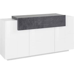 Inosign Sideboard »Coro, Kommode, Schrank, Kredenz, grifflos mit Einlegeböden« mit 1 klappe, 3 Türen, Doppeltiefe B/T/H 160x45x85, 6cm weiß...