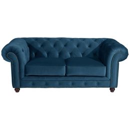 Max Winzer Chesterfield-Sofa »Old England modern, elegant und Retro, mit edler Knopfheftung« im Retrolook, Breite 192 cm petrol