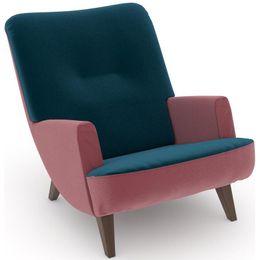 Max Winzer Loungesessel »build-a-chair Borano außergewöhnlicher Sessel, tolle Farbkombinationen« modern im Retrolook, zum Selbstgestalten rose/...