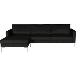 Alte Gerberei Ecksofa »Velina, L-Form« mit Metall-Winkelfüßen, Breite 251 cm black