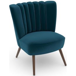 Max Winzer Sessel »build-a-chair Aspen, Loungesessel mit Samtvelours Bezug, « im Retrolook, zum Selbstgestalten petrol