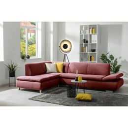 Max Winzer Ecksofa »Toulouse modern und bequem, aktuelles Design, hoher Sitzkomfort« mit klappbaren Armlehnen, Breite 271 cm rot