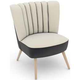Max Winzer Sessel &raquo;build-a-chair Aspen, Loungesessel mit Samtvelours Bezug, &laquo; im Retrolook, zum Selbstgestalten anthrazit-creme