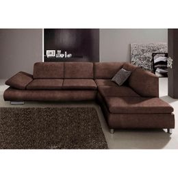 Max Winzer Ecksofa »Toulouse modern und bequem, aktuelles Design, hoher Sitzkomfort« mit klappbaren Armlehnen, Breite 271 cm braun