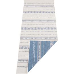 NORTHRUGS Läufer »Bahamas« rechteckig 5 mm Höhe In-& Outdoor, Wetterfest, Balkon, Garten, Wohnzimmer, Wasserfest creme/blau Obermaterial: 100%...