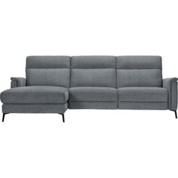 Places of Style Ecksofa »Barano, L-Form, 260cm, in Leder und Webstoff, « elektrische Relaxfunktion, mit USB-Anschluss dunkelgrau