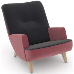 Max Winzer Loungesessel »build-a-chair Borano außergewöhnlicher Sessel, tolle Farbkombinationen« modern im Retrolook, zum Selbstgestalten rose/...