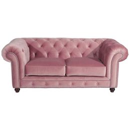 Max Winzer Chesterfield-Sofa »Old England modern, elegant und Retro, mit edler Knopfheftung« im Retrolook, Breite 192 cm rosé