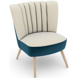 Max Winzer Sessel »build-a-chair Aspen, Loungesessel mit Samtvelours Bezug, « im Retrolook, zum Selbstgestalten petrol-creme