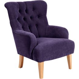 Max Winzer Chesterfield-Sessel »Bradley, Loungesessel« mit edler Knopfheftung violett