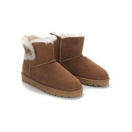 NICEBAY Leder-Winterboots "Labriela" in Hellbraun - 75% | Größe 38 | Damen-stiefel