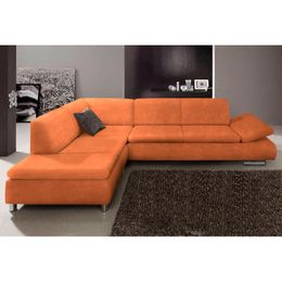 Max Winzer Ecksofa »Toulouse modern und bequem, aktuelles Design, hoher Sitzkomfort« mit klappbaren Armlehnen, Breite 271 cm cognac