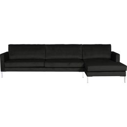 Alte Gerberei Ecksofa »Velina, L-Form« mit Metall-Winkelfüßen, Breite 294 cm black
