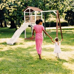 AXI Spielturm »Beach Tower« mit Einzelschaukel und Rutsche braun-weiß