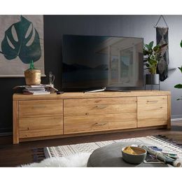 Pharao24.de TV Board aus Wildeiche Massivholz 2 türig mit Soft Close