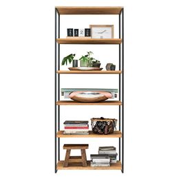 Pharao24.de Standregal aus Wildeiche Massivholz und Stahl 40 cm tief