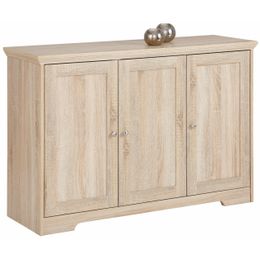 Sideboard Home Affaire "Nanna", braun (sonoma eiche), B:120cm H:80cm T:39cm, Sideboards, Kommode, Breite 118 cm