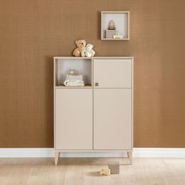 Highboard Paidi "MILA & BEN Steiff by Paidi", cashmere, beige, scandinavian, wood, B:94,8cm H:129,6cm T:40,10cm, Spanplatte, Sideboards, moderne grifflose Ausführung mit zwei Türen