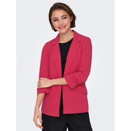 Kurzblazer Only "ONLCAROLINA-DIANA LIFE BLAZER CC TLR RP", Damen, Gr. 34 (XS), lila (raspberry), Web, Obermaterial: 98% Polyester, 2% Elasthan, unifarben, modisch, regular fit, tiefer V-Ausschnitt, 3/4-Ärmel, Blazer