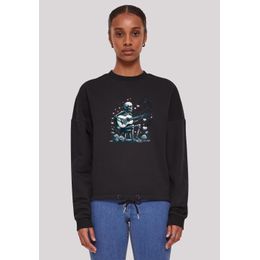 Sweatshirt F4NT4STIC "Skelett spielt Gitarre, Musik, Liebe", Damen, Gr. XS, schwarz, Obermaterial: 65% Baumwolle, 35% Polyester, oversize, Rundhals, ohne Bündchen, Sweatshirts Sweatshirt, Premium Qualität