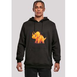 Kapuzenpullover F4NT4STIC "Süßer Triceratops Dinosaurier", Herren, Gr. M, schwarz, Obermaterial: 65% Baumwolle, 35% Polyester, slim fit, Pullover, Premium Qualität