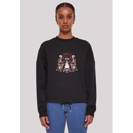 Sweatshirt F4NT4STIC "Skelette Lagerfeuer Marshmallow", Damen, Gr. L, schwarz, Obermaterial: 65% Baumwolle, 35% Polyester, oversize, Rundhals, ohne B&uuml;ndchen, Sweatshirts Sweatshirt, Premium Qualit&auml;t